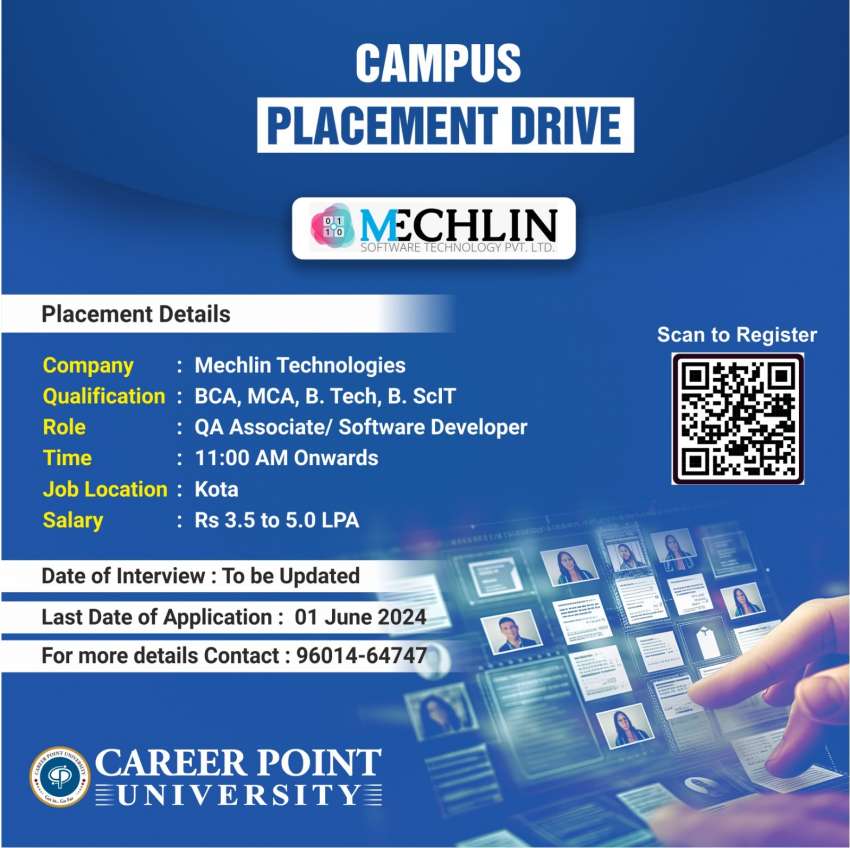 Campus Placement Drive with Mechlin Technologies - Career Point University Kota Blog