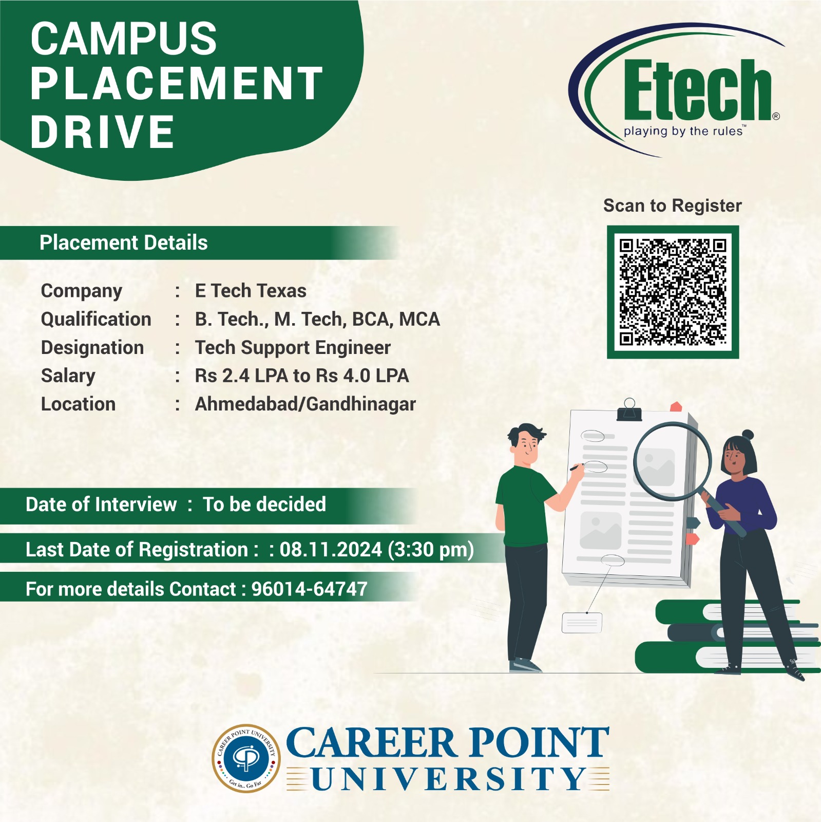 Career Point University Campus Placement Drive: E Tech Recruitment - Career Point University ...